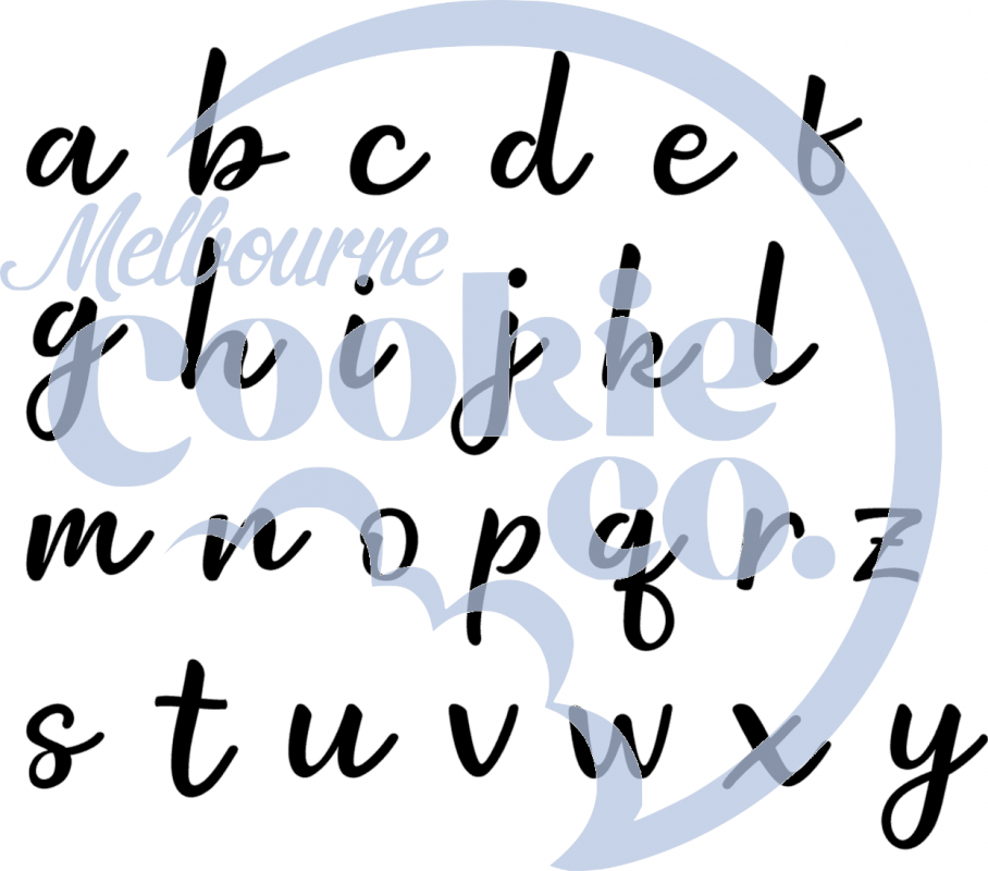 Script Alphabet Stamp Sets - Melbourne Cookie Co