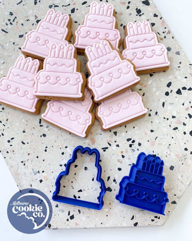 Birthday Cake Cookie Cutter & Embosser | Melbourne Cookie Co